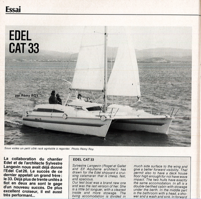 Essai de Multicoques Mag du Catamaran Edel 33 Cruiser - Multicoques Mag