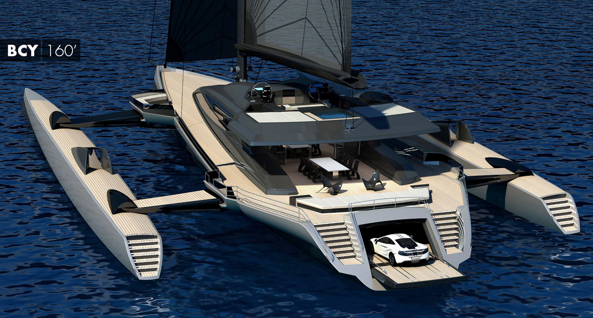 Blue Coast 160’ - Un trimaran green… et rétractable ! - Trimaran ...